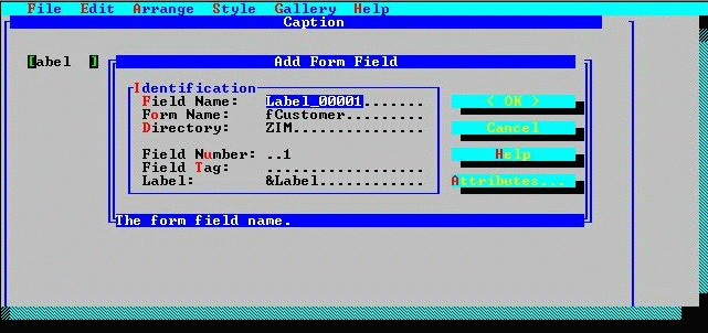 Adding a Label Form Field