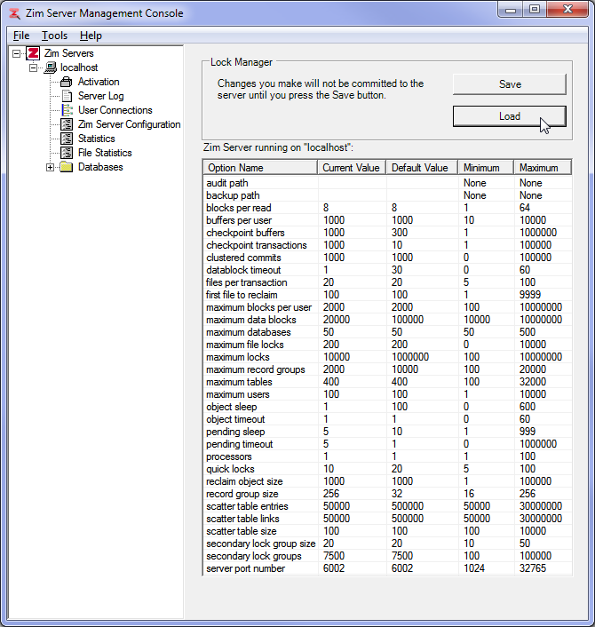 Zim Server Configuration